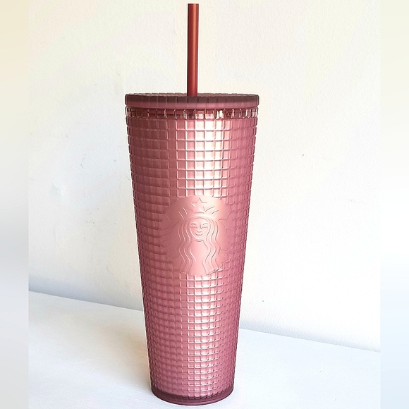 Starbucks | Dining | Starbucks Limited Edition Ruby Pink Grid 24oz ...